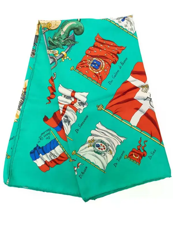 Hermès 1964 Pavois Silk Scarf 90 Scarves - Blue