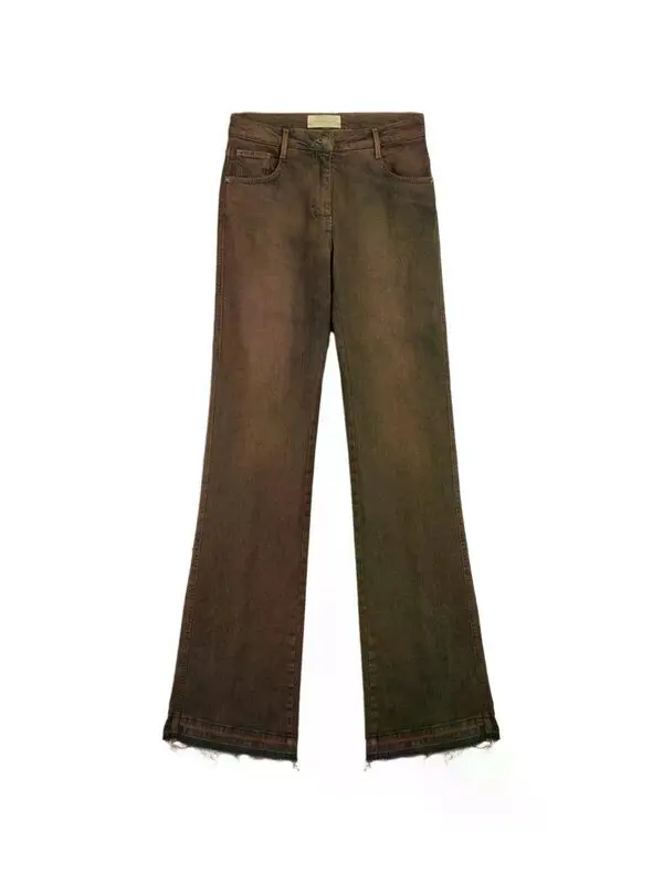 Momoni Luis Stonewashed Flared Jeans - Brown