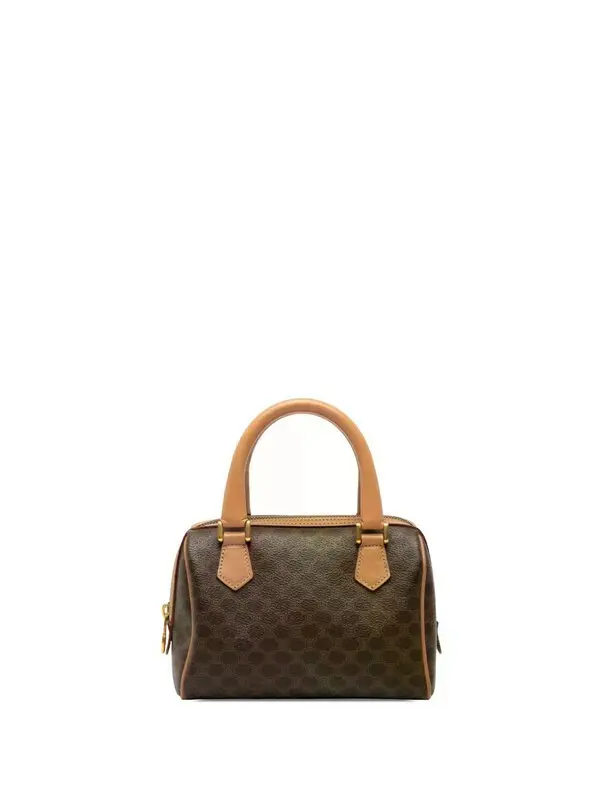 Celine 2014 Mini Macadam Coated Canvas Boston Bag