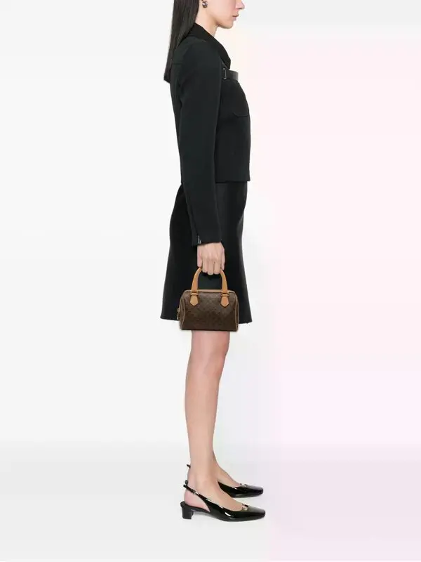 Celine 2014 Mini Macadam Coated Canvas Boston Bag