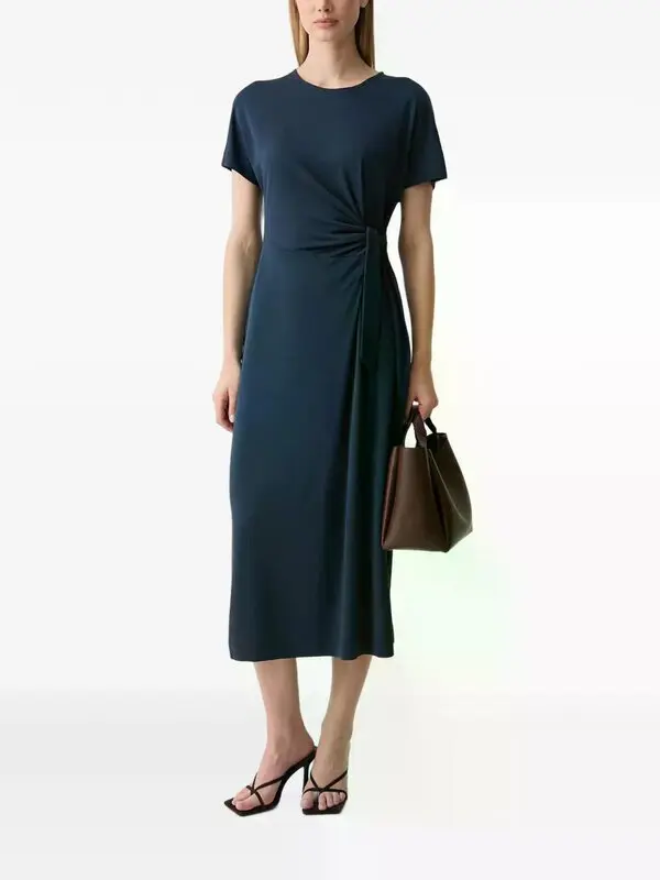 MOS MOSH Mmjuliette Side-tie Short-sleeved Midi Dress - Blue