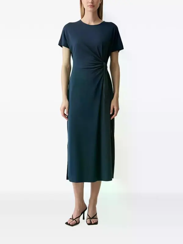 MOS MOSH Mmjuliette Side-tie Short-sleeved Midi Dress - Blue