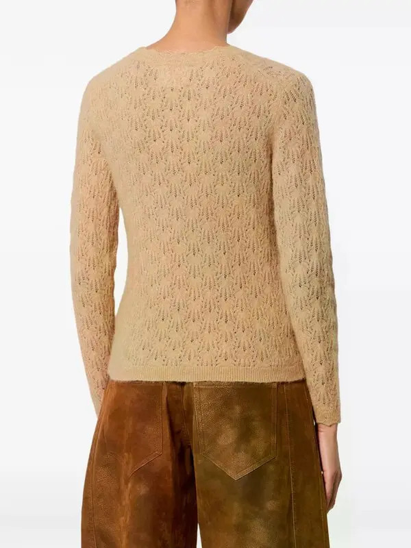 MARANT ETOILE Obeline Openwork-knit Scalloped-trim Sweater