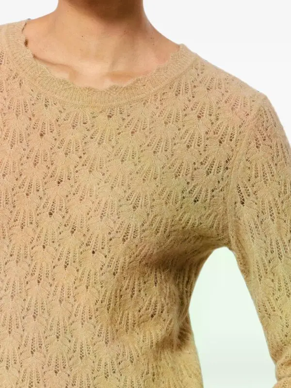 MARANT ETOILE Obeline Openwork-knit Scalloped-trim Sweater