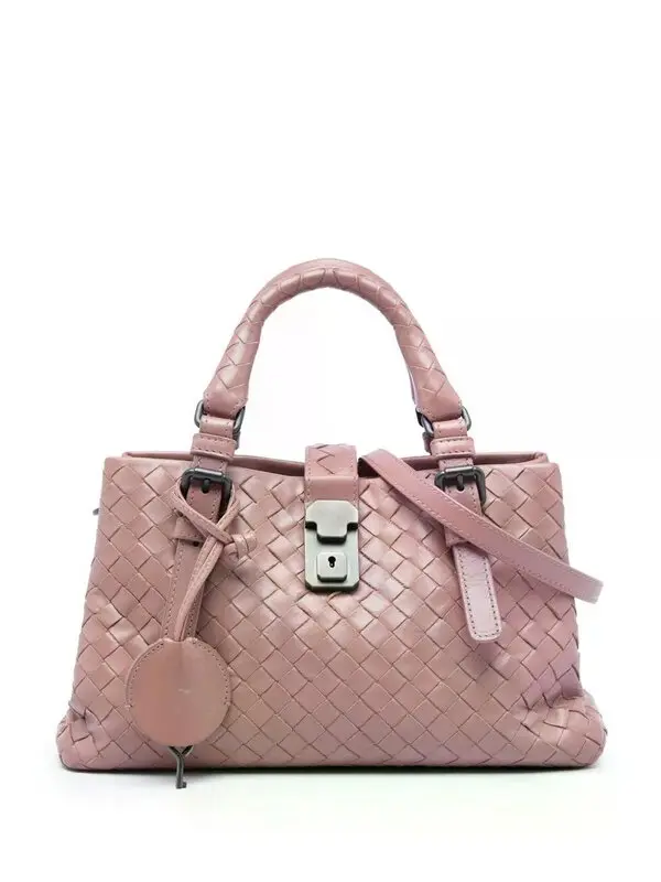 Bottega Veneta 2012-2026 Mini Nappa Intrecciato Roma Satchel - Pink