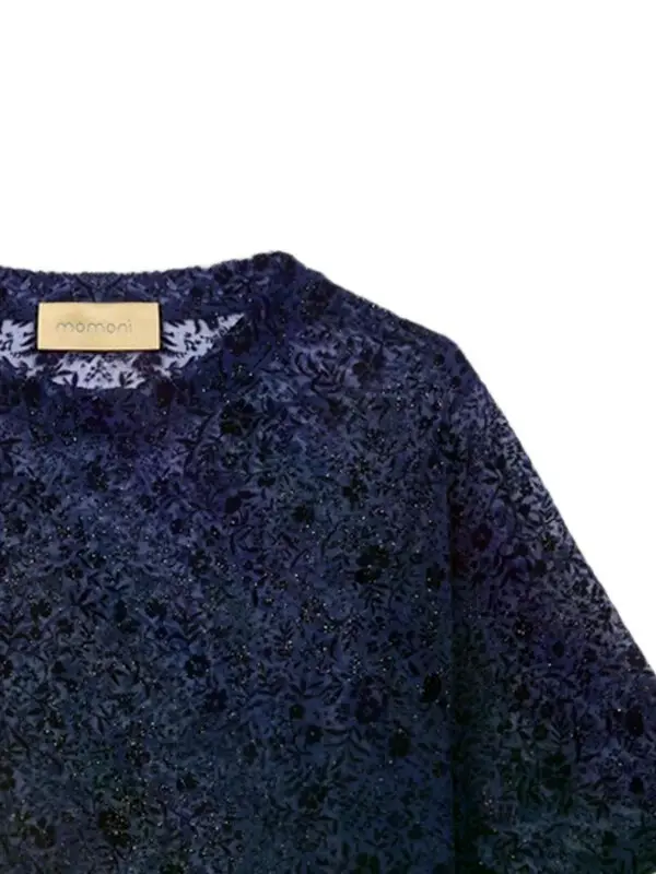 Momoni Iora Bis Floral-flocked T-shirt - Blue