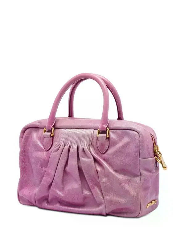 Miu Miu Vitello Lux Shirring Bauletto Satchel