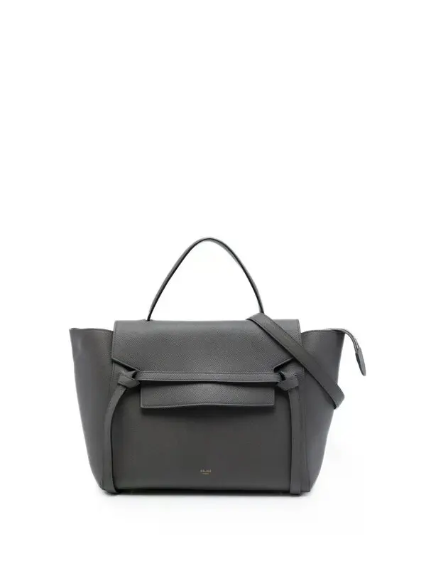 Celine 2014-2026 Mini Grained Calfskin Belt Bag Satchel - Grey