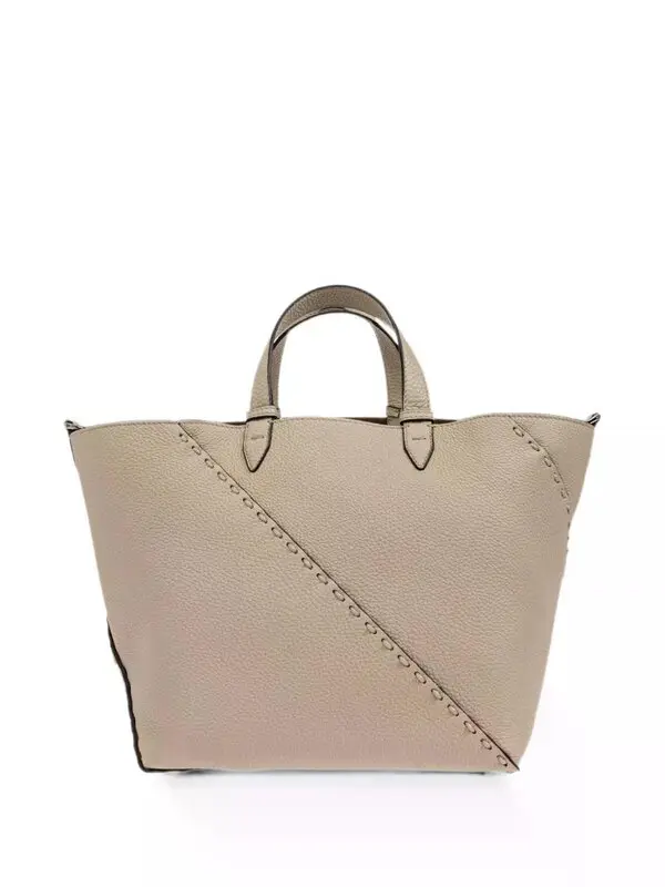 Fendi Selleria Whipstitch Leather Tote Bag