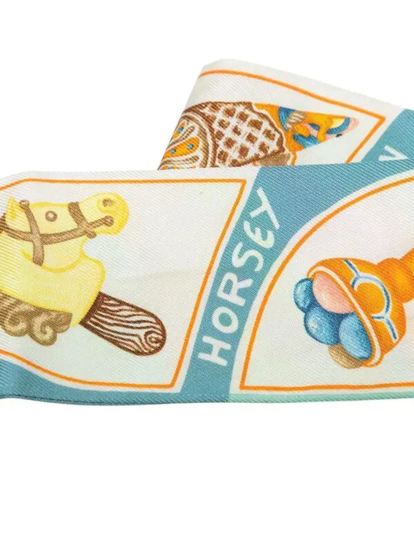 Hermès 2010-2026 Funny Ice Cream Silk Twilly Scarf Scarves - Blue