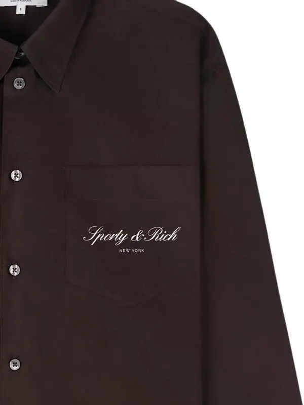 SPORTY & RICH Logo-print Oversized Shirt