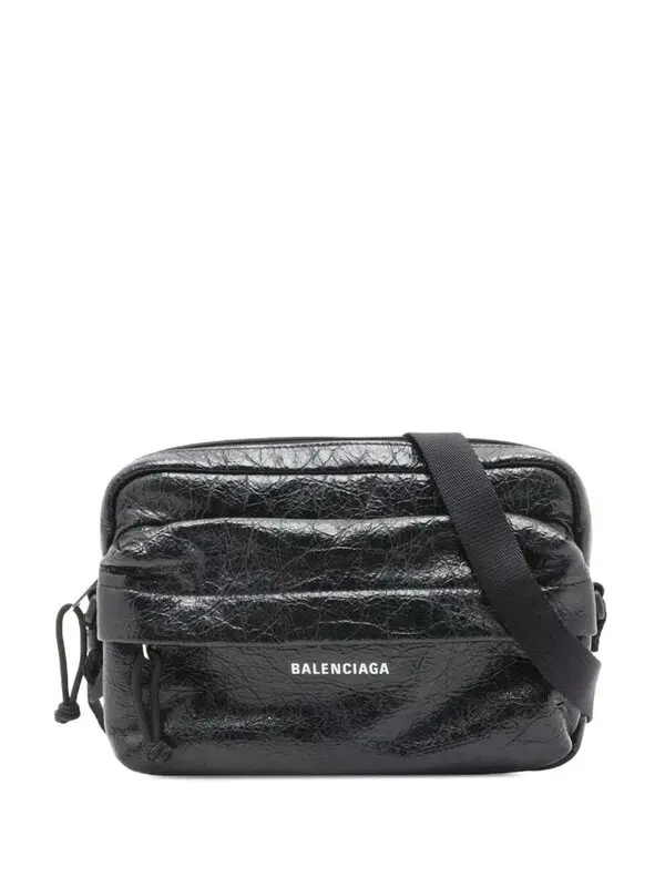 Balenciaga 2018-2026 Leather Explorer Camera Bag Crossbody Bag - Black