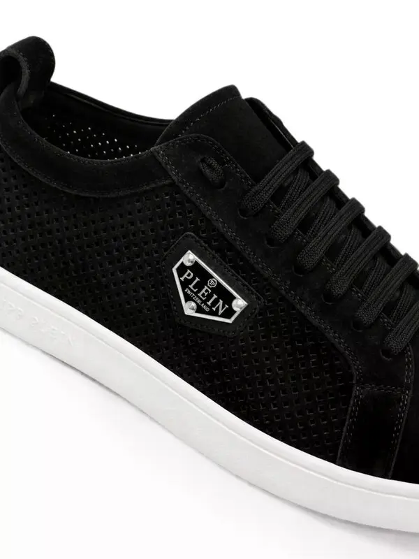 Philipp Plein Perforated Suede Low-top Sneakers