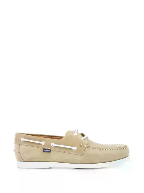 ATALANTA WELLER Lace-up Suede Boat Shoes - Neutrals