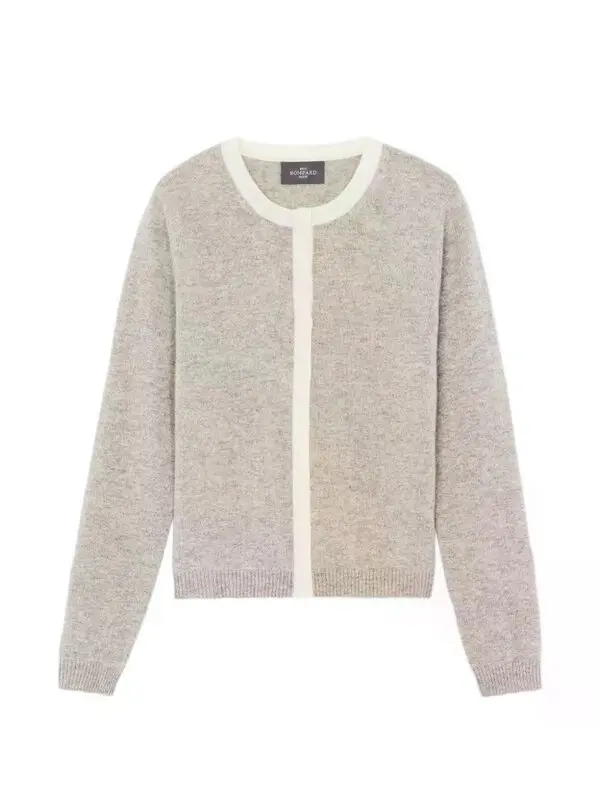 Eric Bompard Cashmere Contrast Trim Cardigan - Grey