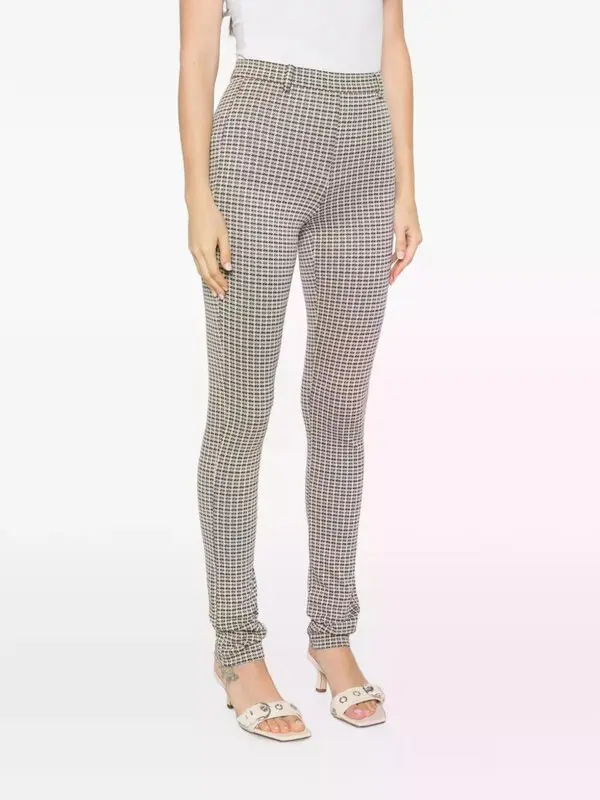 Patrizia Pepe Houndstooth-pattern Slim-fit Trousers