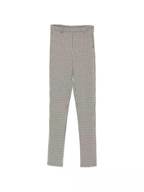 Patrizia Pepe Houndstooth-pattern Slim-fit Trousers - Neutrals