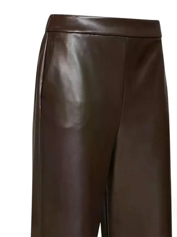 Max Mara Leather-effect Straight-leg Trousers