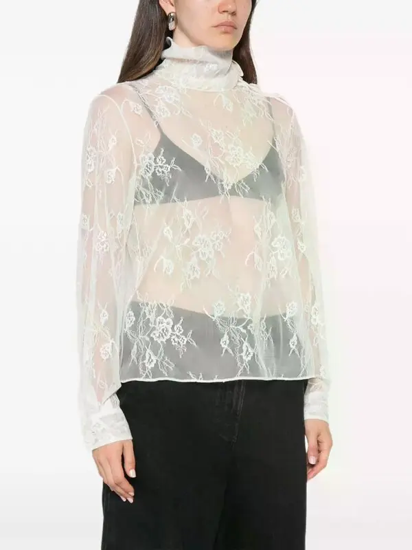 Patrizia Pepe Lace High Neck Top