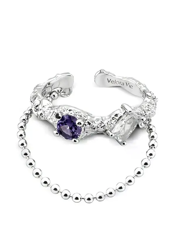 VELORA VIE Empress Ardent Embellished Ring - Silver