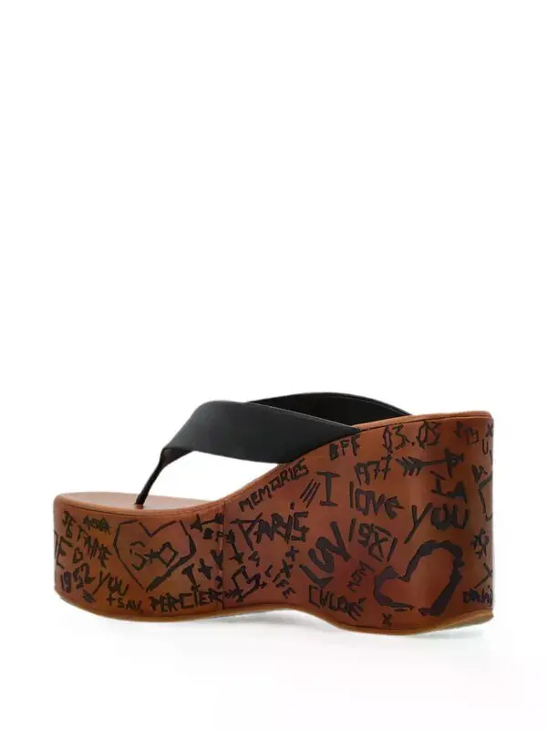Chloé Maxime Graffiti-print Wedge Sandals