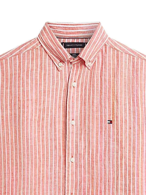 Tommy Hilfiger Bengal Stripe Linen Shirt - Red
