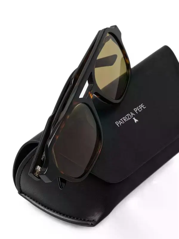 Patrizia Pepe Tortoiseshell-effect Pilot-frame Sunglasses