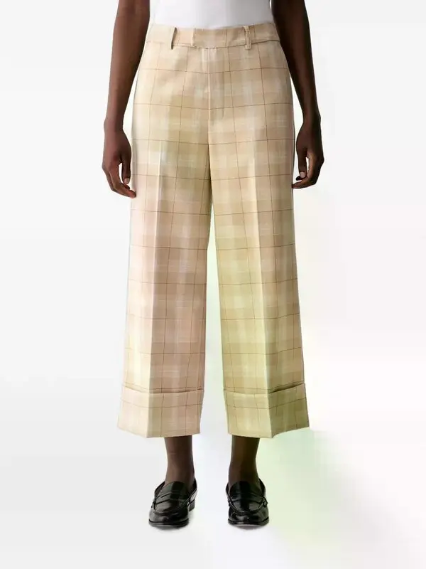 MOS MOSH Mmleyla Chels Check-pattern Cropped Trousers