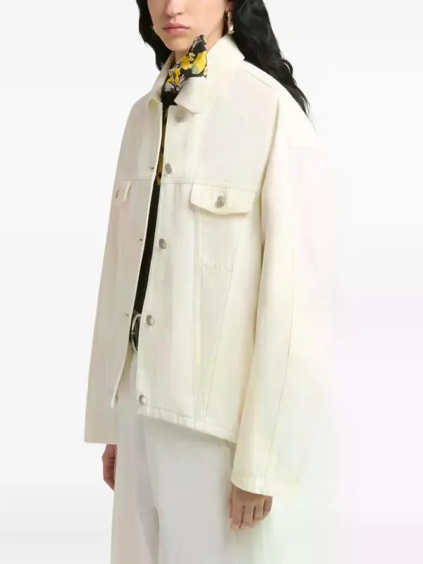 Marni White Denim Jacket With Martingale