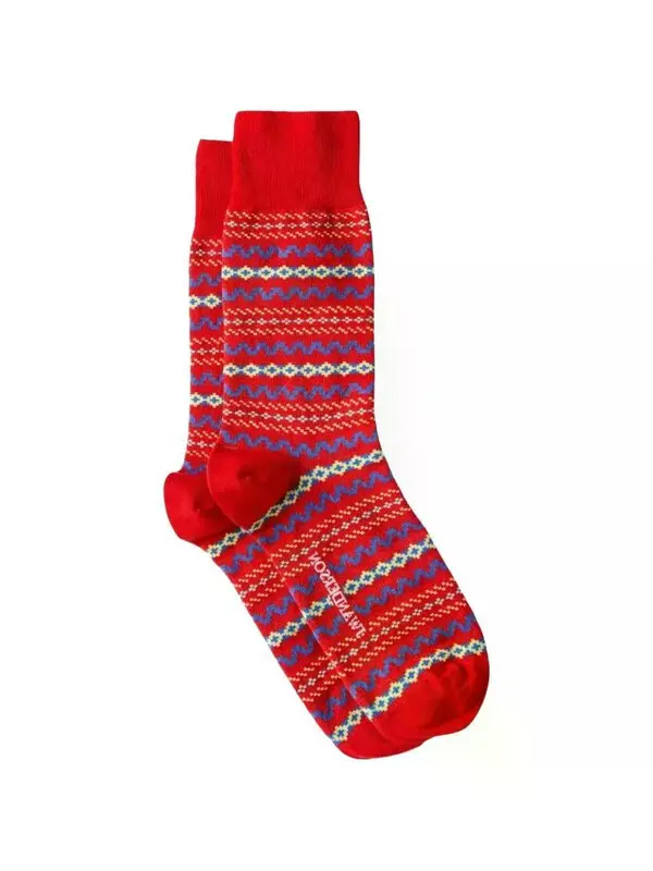 JW Anderson Fair Isle-knit Socks - Red