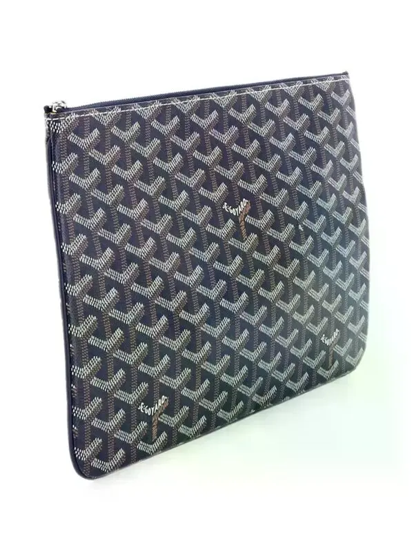 Goyard Senat Zip Coated Canvas Mm Pouch - Blue