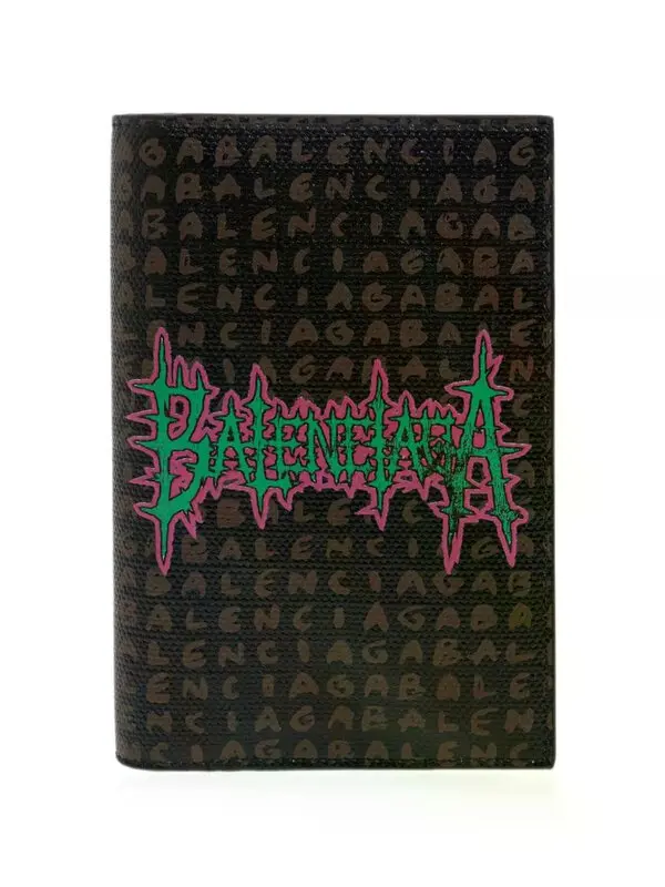 Balenciaga Logo-print Passport Case - Black