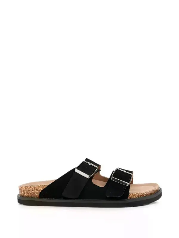 SERGIO MORETTI FIRENZE Buckle-fastening Suede Sandals - Black