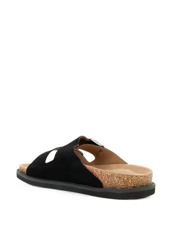 SERGIO MORETTI FIRENZE Buckle-fastening Suede Sandals - Black