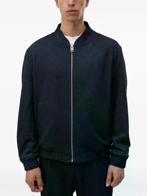 Hugo Ukashi Slim-fit Jacket In Micro-printed Stretch Fabric