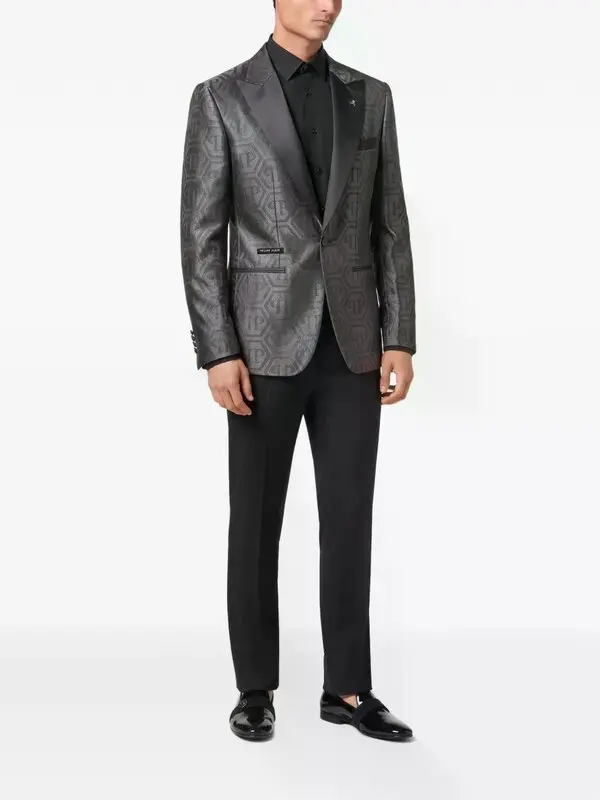 Philipp Plein Jacquard Blazer Regular Fit Monogram