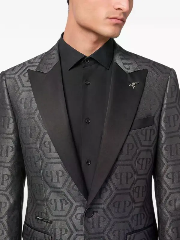 Philipp Plein Jacquard Blazer Regular Fit Monogram