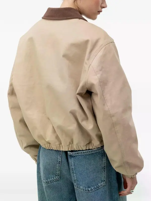 Hugo Stretch Cotton Jacket With Contrast Corduroy Collar