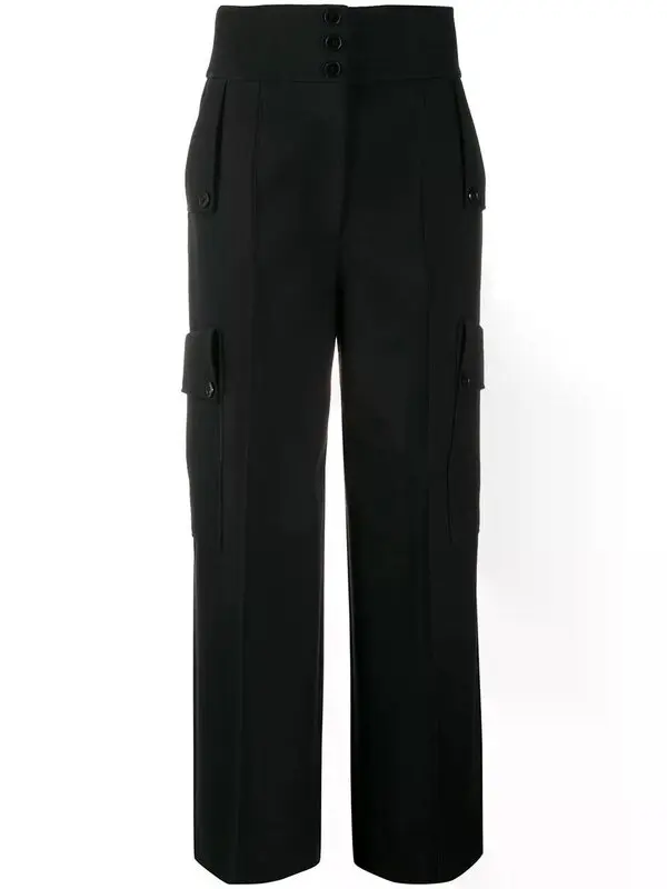 Stella McCartney High-waisted Wide-leg Trousers - Black