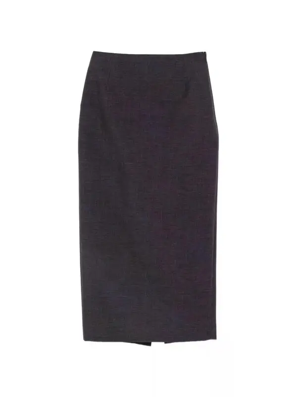 MUGLER Rear-slit Midi Skirt - Blue
