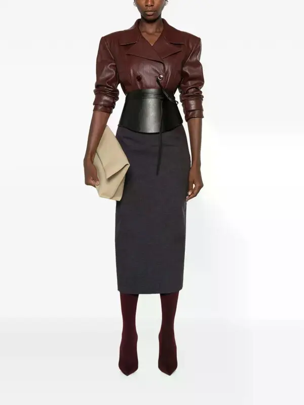 MUGLER Rear-slit Midi Skirt