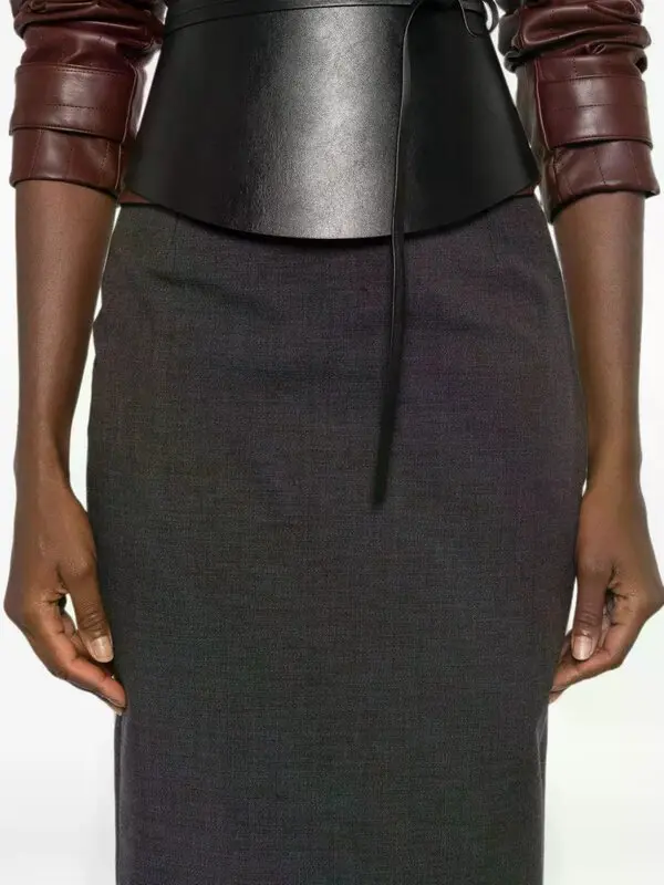 MUGLER Rear-slit Midi Skirt