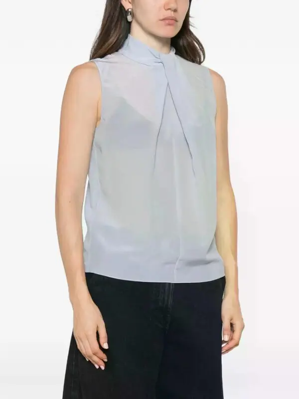 Patrizia Pepe High-neck Pleat-detail Blouse