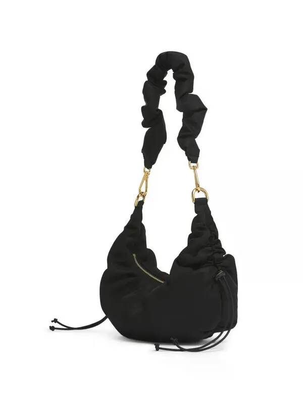 Marni Smocked Drawstring Shoulder Bag - Black