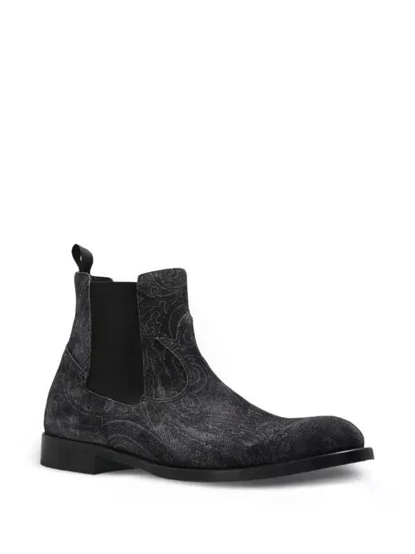 Etro Paisley-print Suede Chelsea Boots
