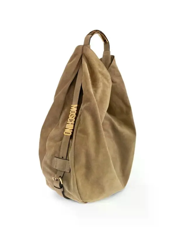 Moschino Handle Me Suede Shoulder Bag