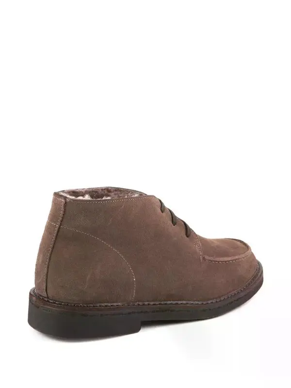 DIRNDL & BUA Shearling-lined Moc-toe Boots
