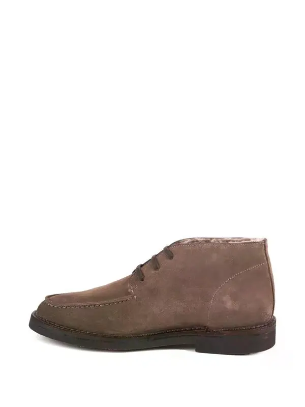 DIRNDL & BUA Shearling-lined Moc-toe Boots