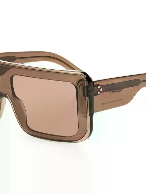 Rick Owens Documenta Rectangle-frame Sunglasses - Brown