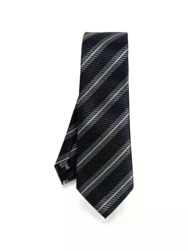 Giorgio Armani Diagonal-stripe Silk Tie - Blue